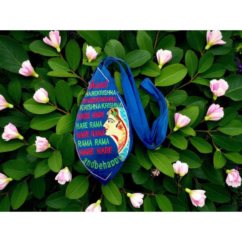 Buy Multi-Color Krishna Bead Bag | ISKCON Mayapur Japa Bag Color Blue