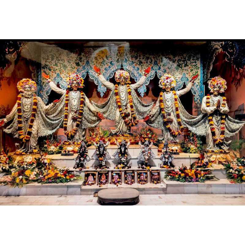 Sri Panchatatva White Dress 12×18 Inch Lamination | ISKCON Mayapur Store