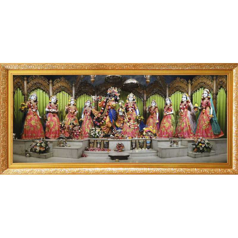ISKCON Mayapur Radha Madhav With Ashta Sakhi LAMINATION FRAME 15*36